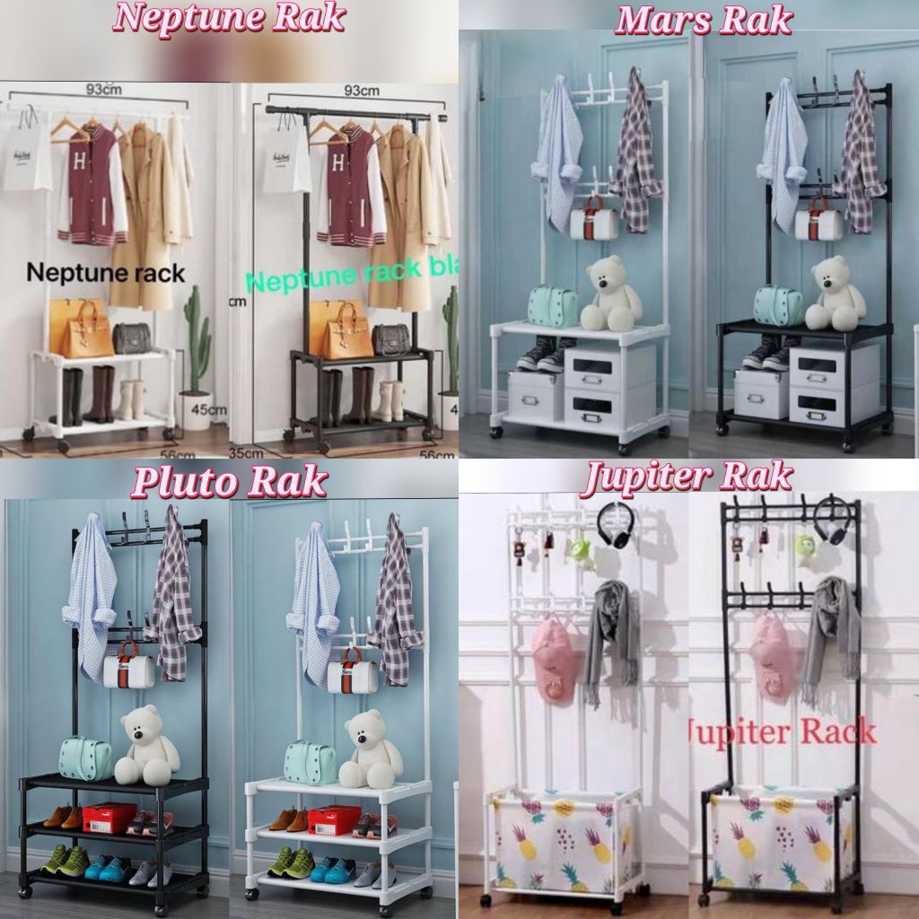 Jual rak roda serbaguna RAK BAJU DAN SEPATU rak topi baju tas / rak ...