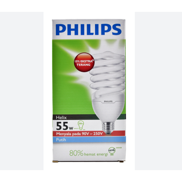Jual PHILIPS Helix 55w CDL E27 / PHILIPS Spiral | Shopee Indonesia