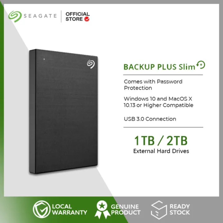 Jual Seagate Plus Slim 1TB 2TB External Hard Drive For Mac and Windows Portable USB 3.0 External ...