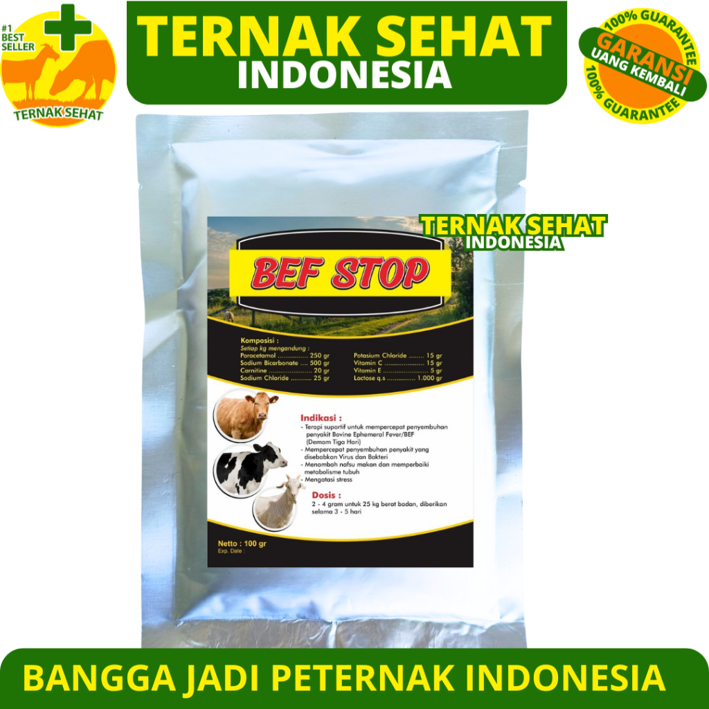 Jual BEF STOP 100 GRAM - Obat Sapi Demam 3 Hari Obat Penurun Panas Flu ...