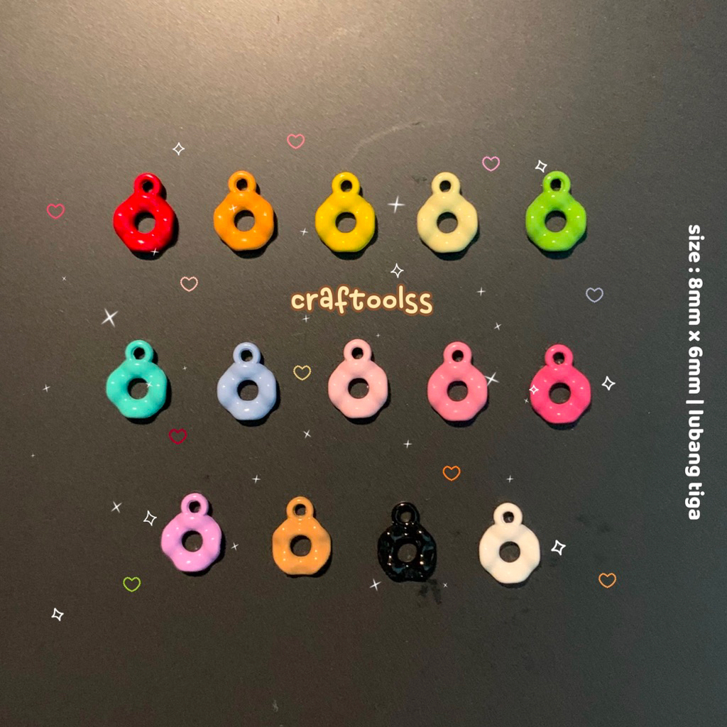 Jual [1 PCS] MANIK MOTE BESI METAL ALLOY DONAT GELOMBANG LUBANG TIGA ...