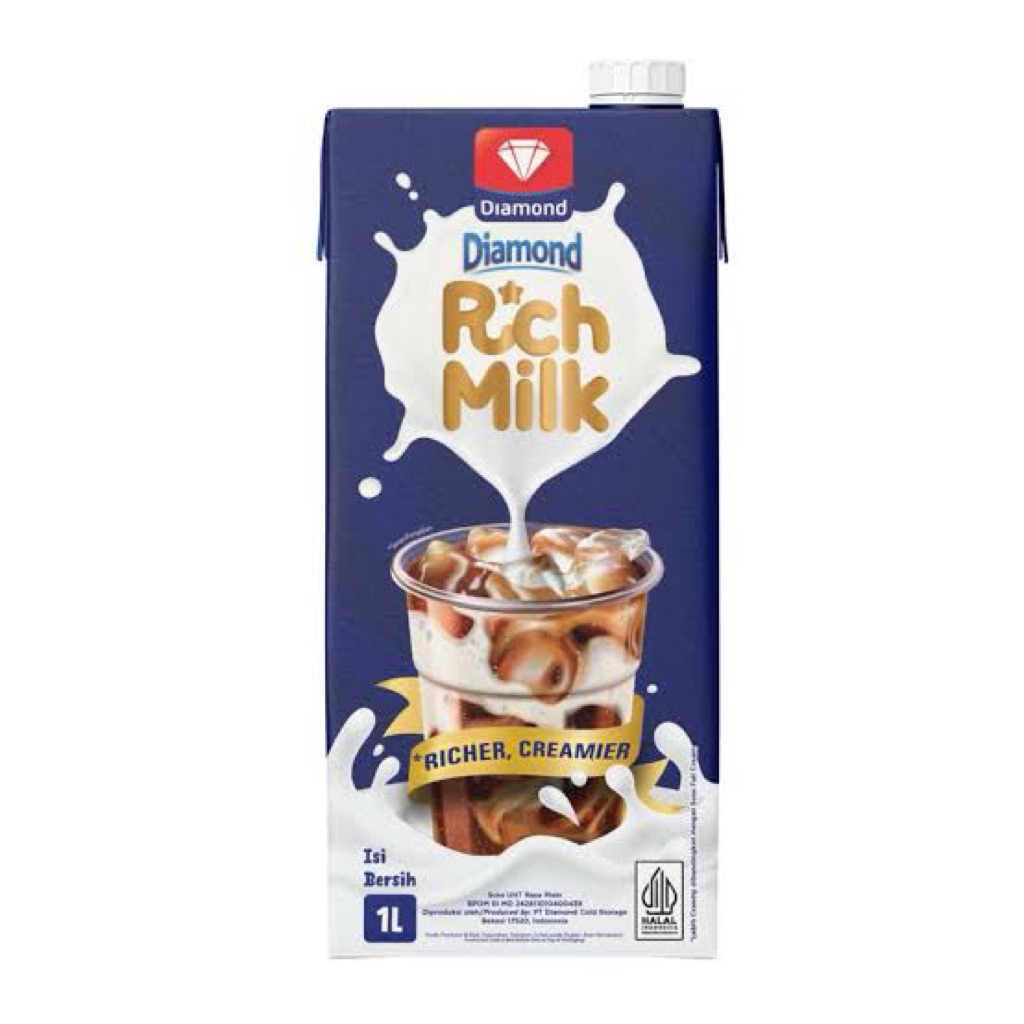 Jual Susu Diamond Rich Milk 1 Liter / Creamer Milk Diamond / Foaming ...