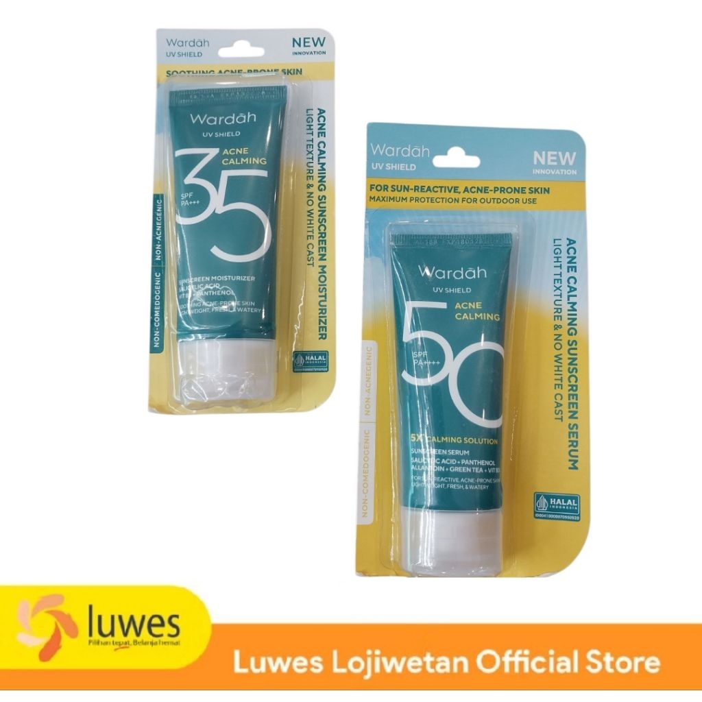 Jual Wardah Uv Shield SPF PA++++ 50 ACNE CALMING 40 ml kemasan baru ...