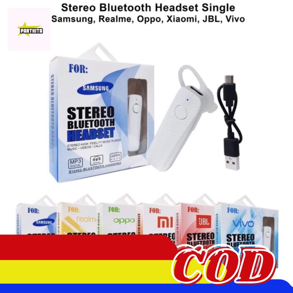 Jual Headset Bluetooth Single [COD] hetset blutut pendek 1 kuping ...