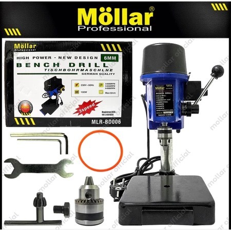 Jual MOLLAR BD006 Mesin Bor duduk mini 6mm Bench drill mollar variable ...