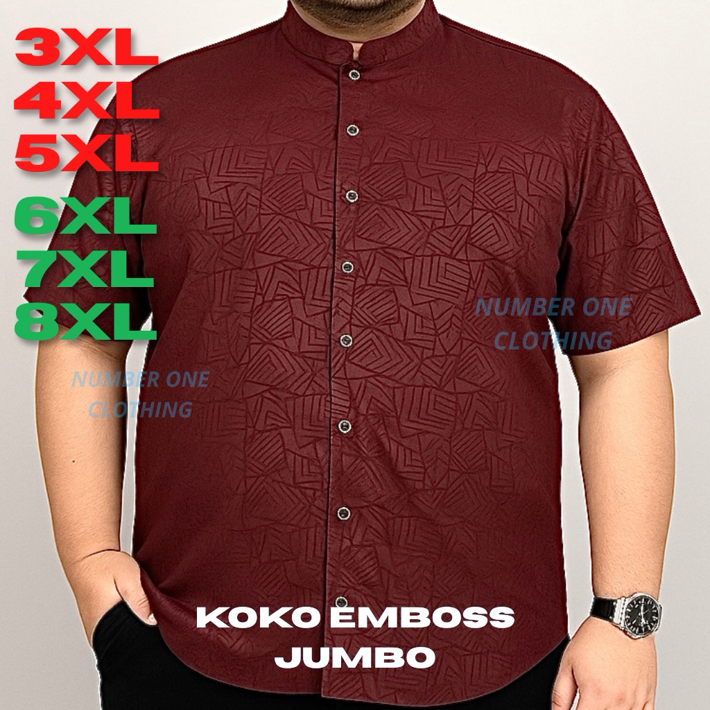 Jual Baju Koko Pria Jumbo Emboss Premium 3XL 4XL 5XL 6XL 7XL Big Size ...