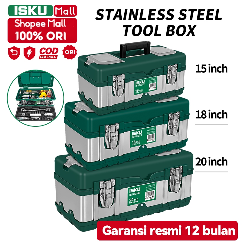 Jual ISKU Tool Box 20 inch Material Stainless Steel Toolbox Tool Box 15-20'' Besi Baja Kotak ...