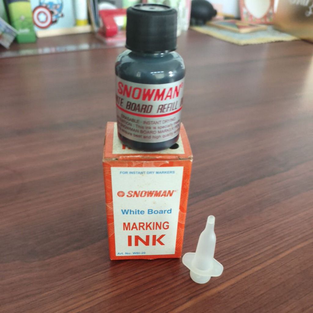 Jual SNOWMAN WHITE BOARD MARKING INK / TINTA ISI ULANG SPIDOL WHITE ...