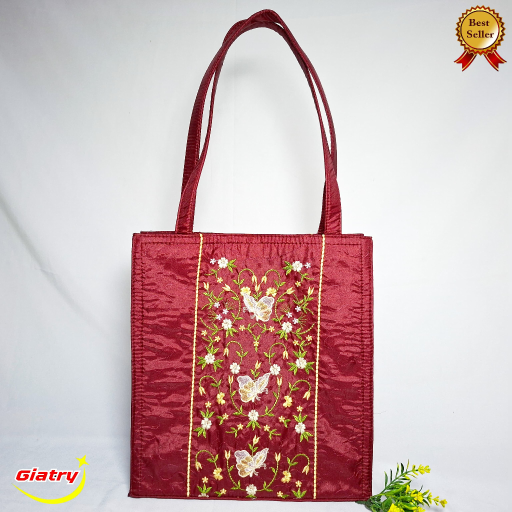 Jual Tas map bordir kupu kupu/ Tas map dokumen/ ats jinjing/ tas ...