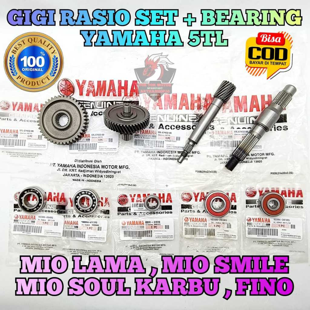 Jual GIGI RASIO SET + BEARING KOMPLIT ASLI ORIGINAL YAMAHA 5TL UNTUK ...