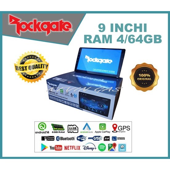 Jual Headunit Doubledin Android 9 Inch rockgate Ram 4gb/64gb OS 14 ...