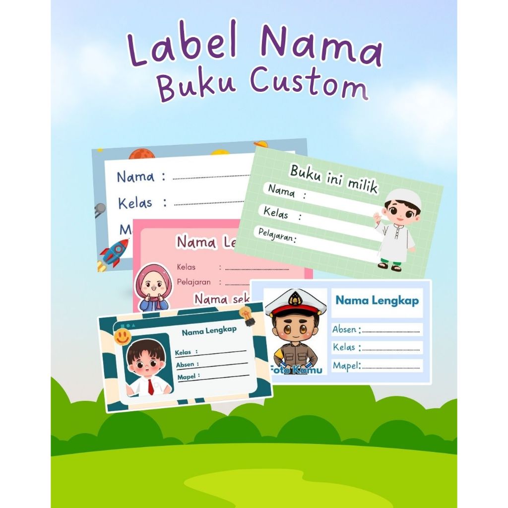 Jual Label Nama Anak Sekolah – Free Desain & Murah | Shopee Indonesia