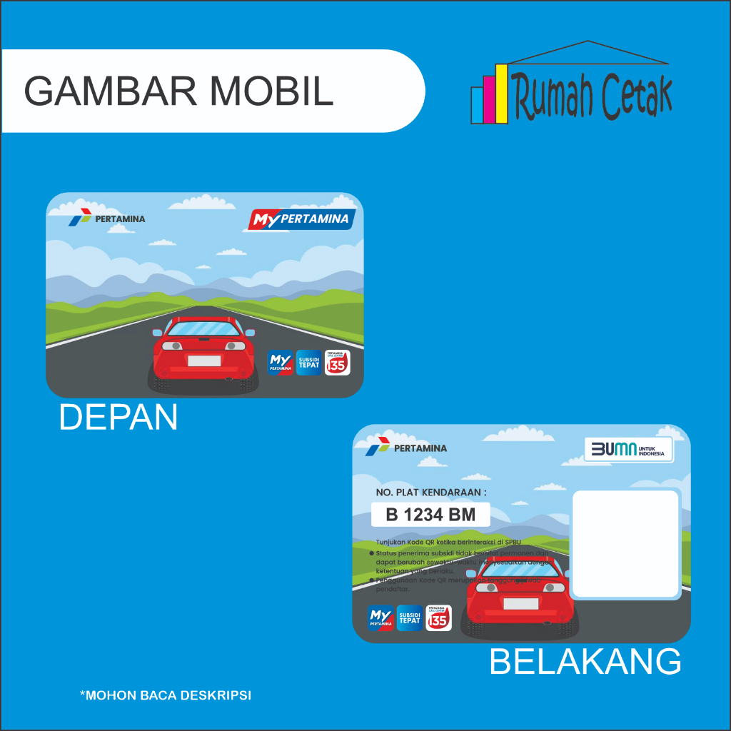 Jual KARTU MY PERTAMINA EDISI GAMBAR MOBIL QR BARCODE | Shopee Indonesia