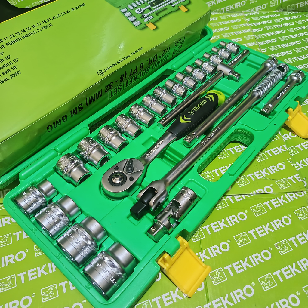 Jual Tekiro Kunci Sok 24 Pcs Set 8 - 32 Mm Box Plastik - 6Pt Ready Kunci Lengkap Full Set ...