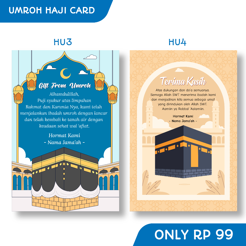 Jual ASHJENA Hangtag Umroh Haji Hang tag Kartu souvenir umroh Ucapan ...