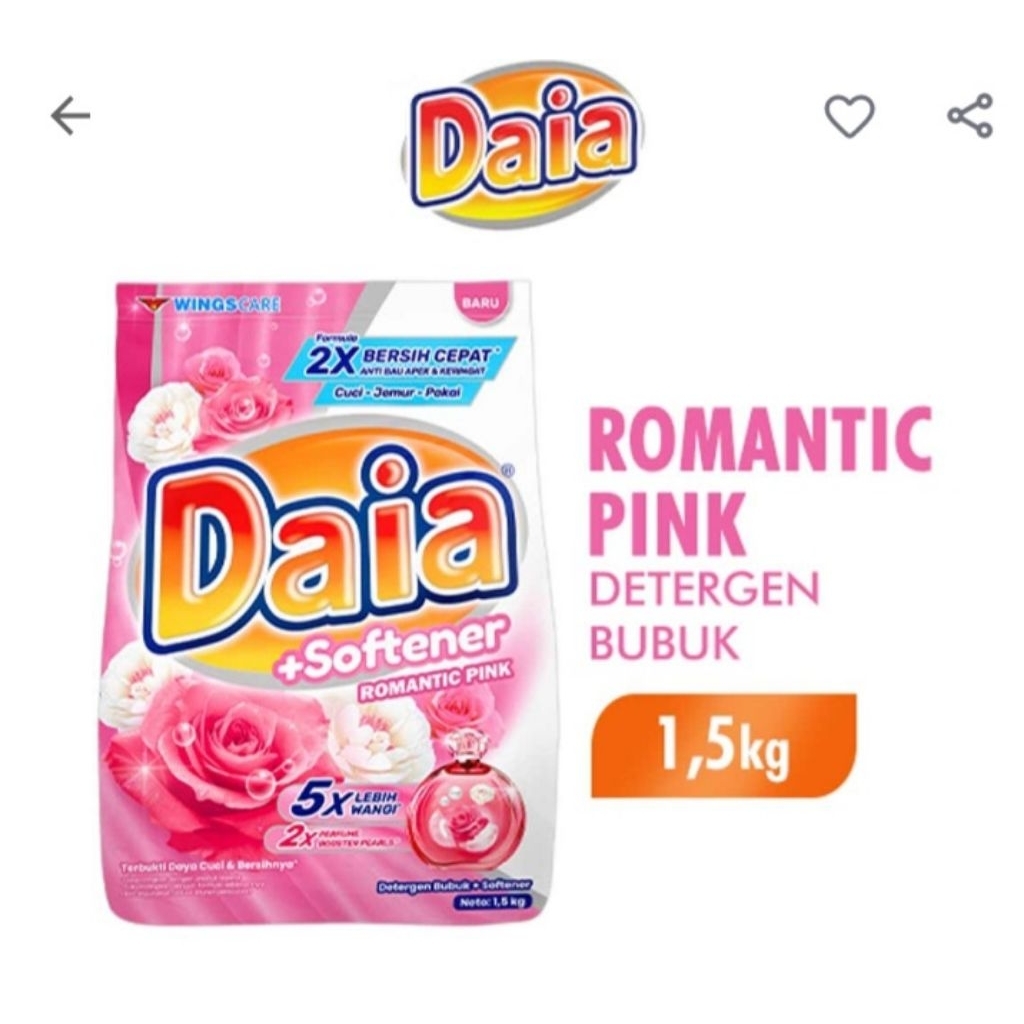 Jual Daia Detergent Romantic Pink 1,5kg | Shopee Indonesia