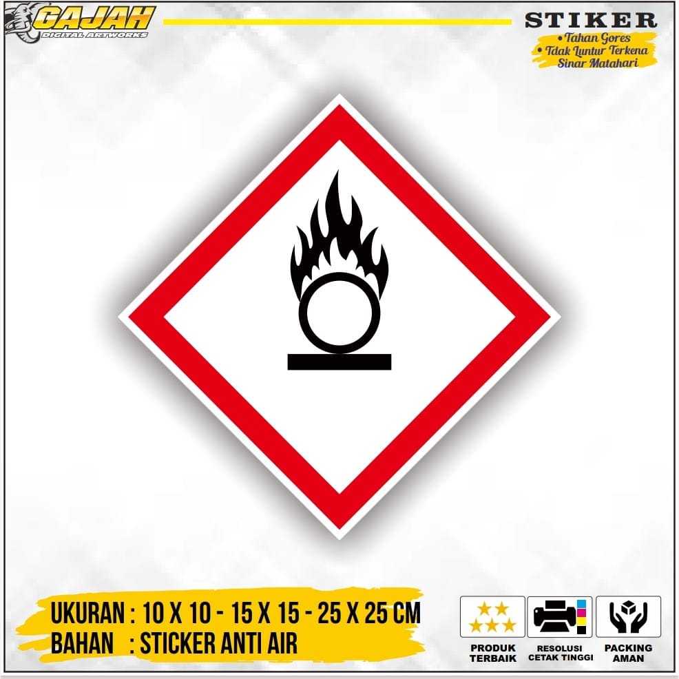 Jual Stiker Sign / Rambu Label B3 Bahan Pengoksidasi | Shopee Indonesia