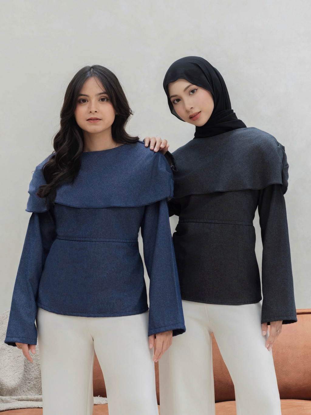 Jual Siera Studio - Sabrina Top Denim | Shopee Indonesia