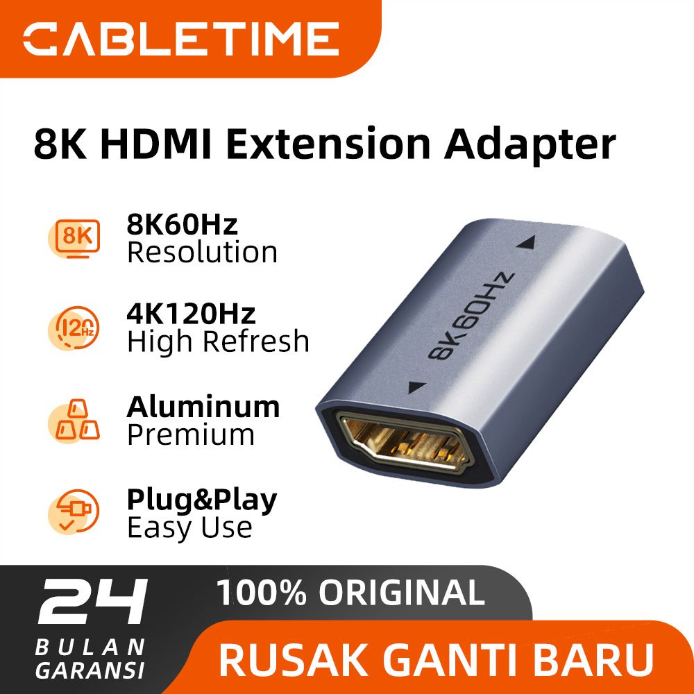 Jual CABLETIME HDMI Female to Female Adapter HDMI Coupler High Quality ...