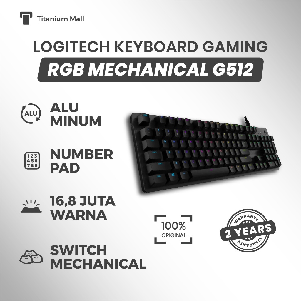 Jual Logitech G512 Keyboard Gaming Mechanical RGB Lighting ...