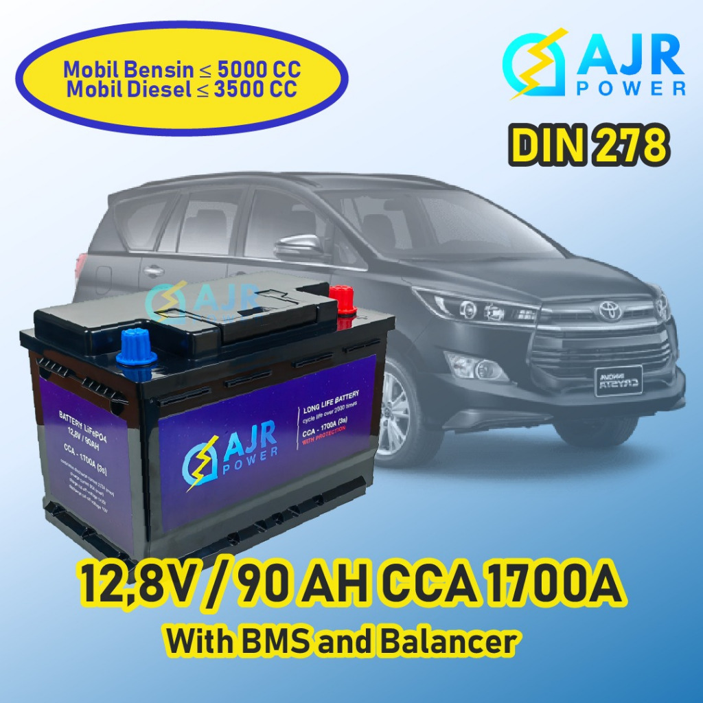 Jual ACCU AKI LITHIUM BATTERY BATERAI LiFePo4 MOBIL AJR POWER DIN84 ...