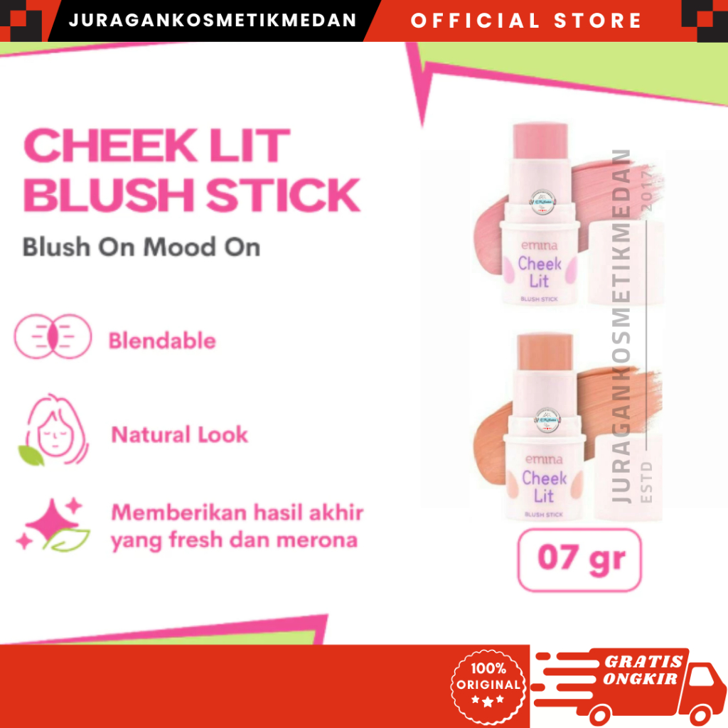 Jual EMINA CHEEK LIT BLUSH STICK ALL SKIN TYPES 7 G EMINA BLUSH ON ...