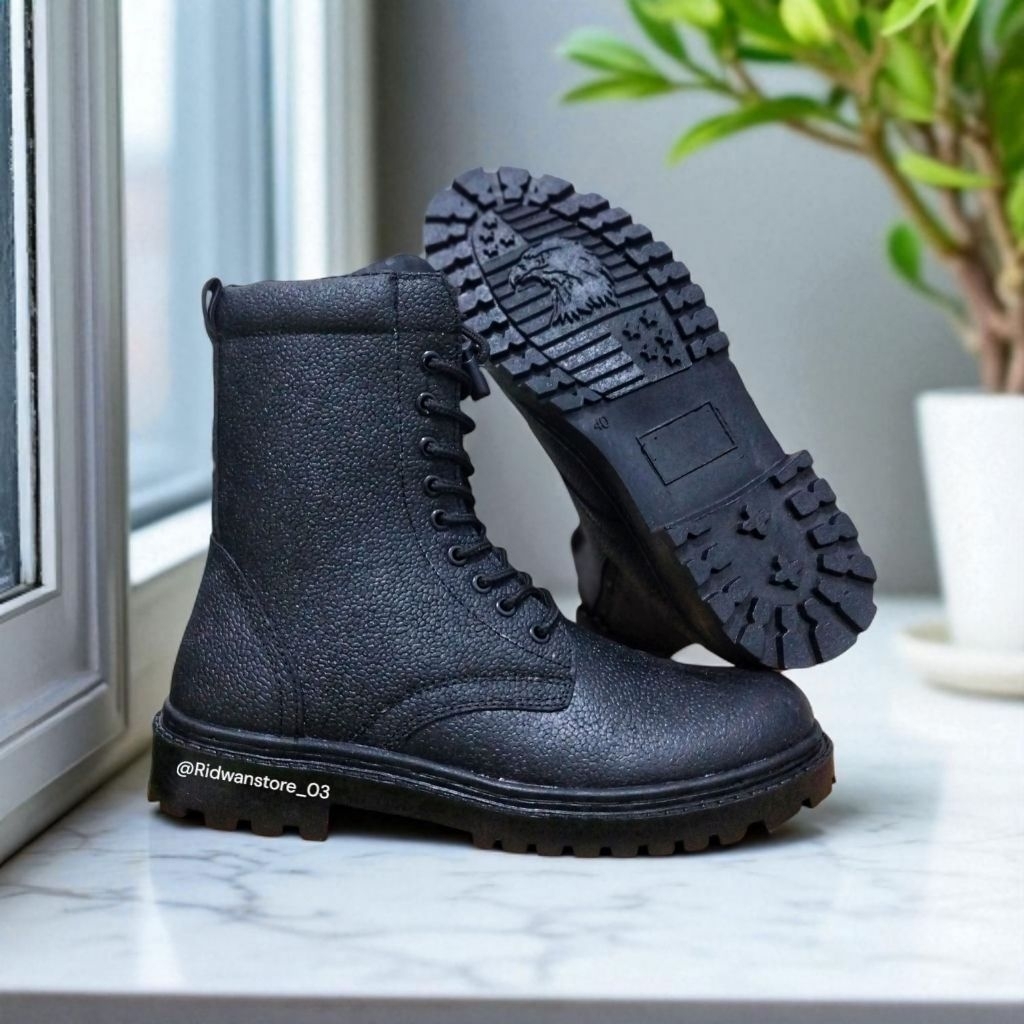 Jual Sepatu PDL Boots Kulit Jeruk Tali Resleting Sepatu PDL Tni Ad ...