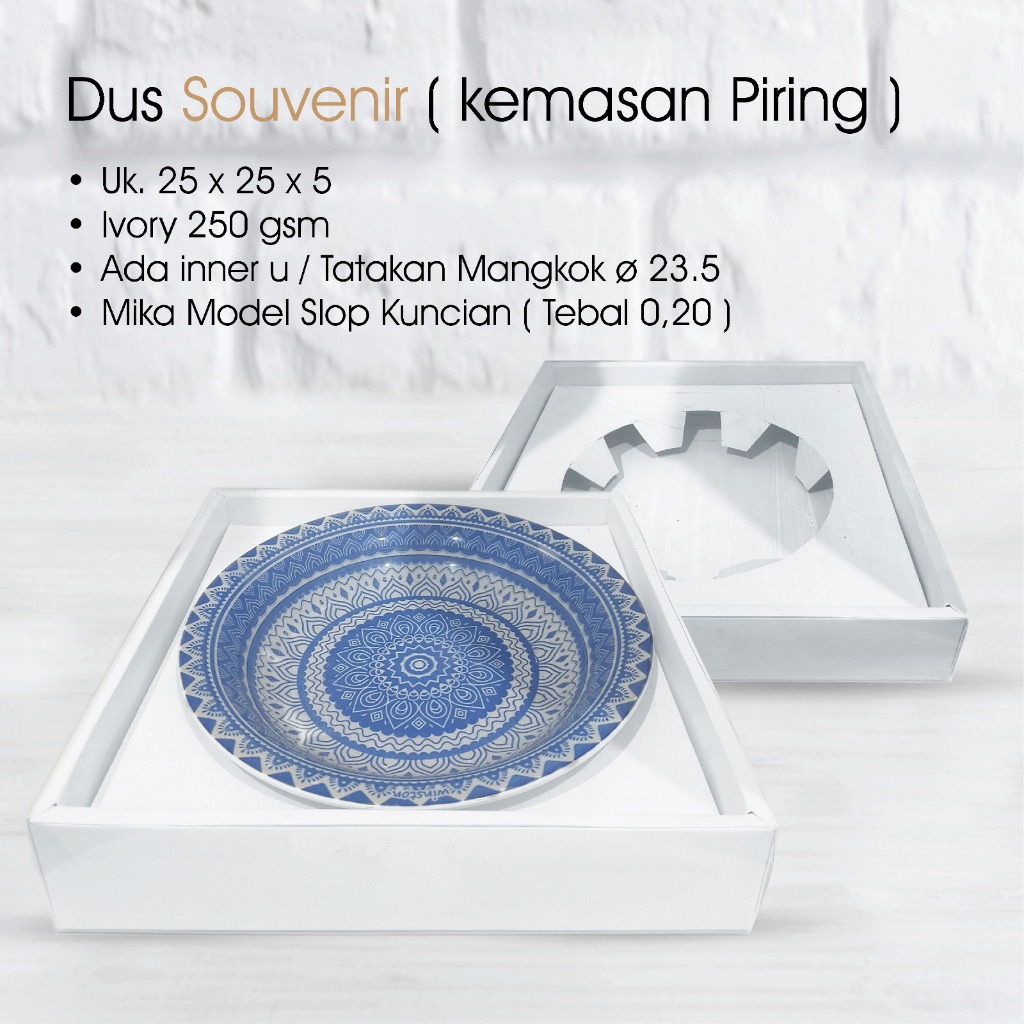 Jual Dus Piring Model Badan Lipat Tulangan Uk. 25 x 25 x 5 + Inner ...