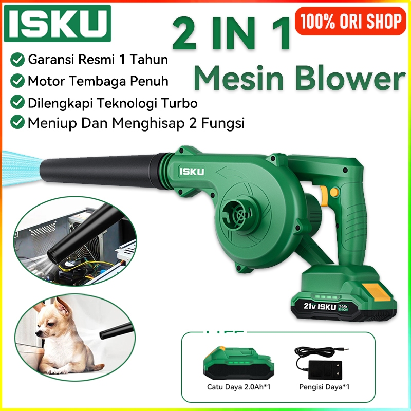 Jual 【Garansi 1 tahun】ISKU Hand Blower Lithium Cordless 21V Blower ...