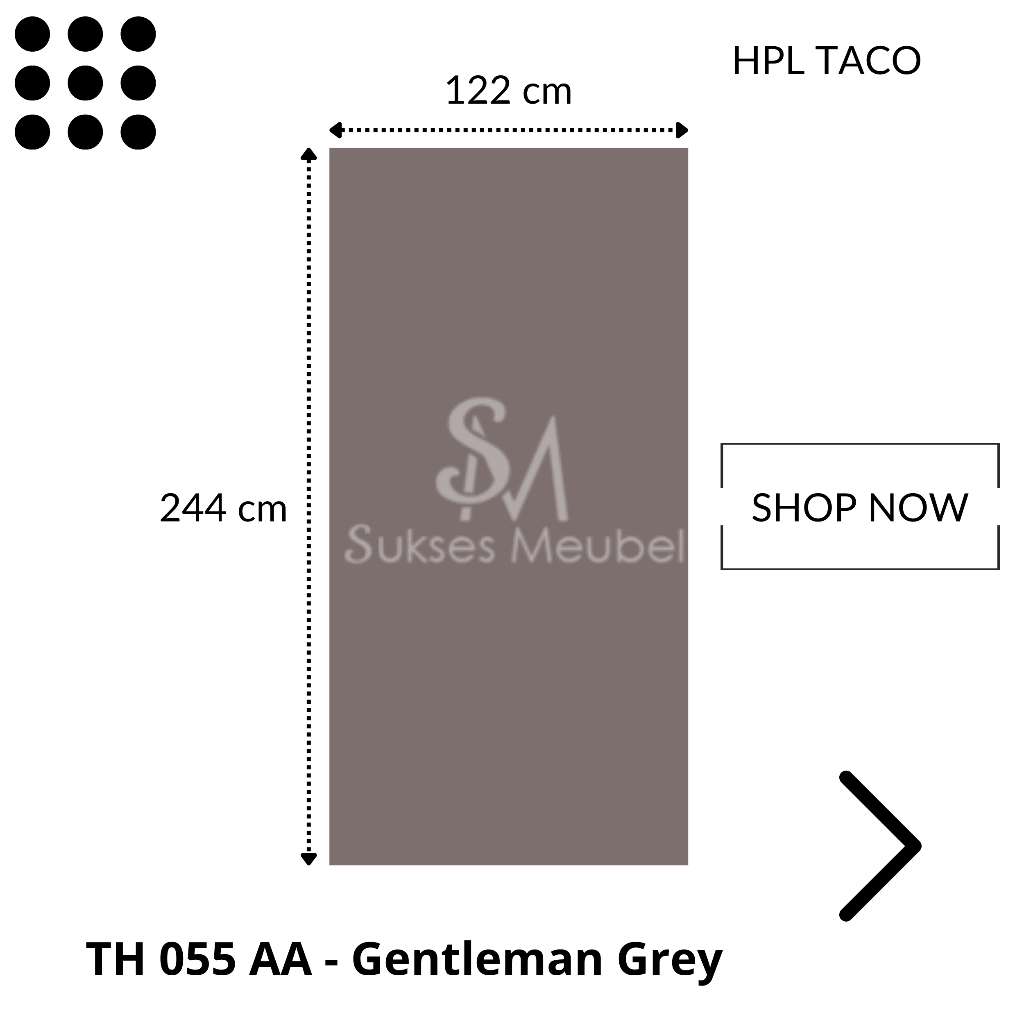 Jual TACO HPL Solid TH 055 AA - Gentleman Grey | Per 1 Lembar Ukuran ...