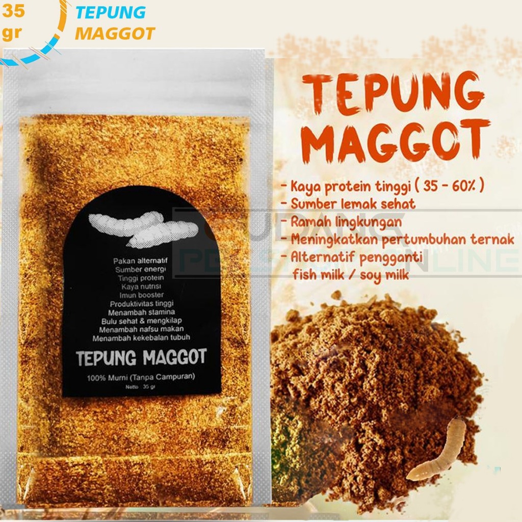 Jual TEPUNG MAGGOT LARVA LALAT HITAM BSF ORGANIK PAKAN MAKANAN BURUNG ...