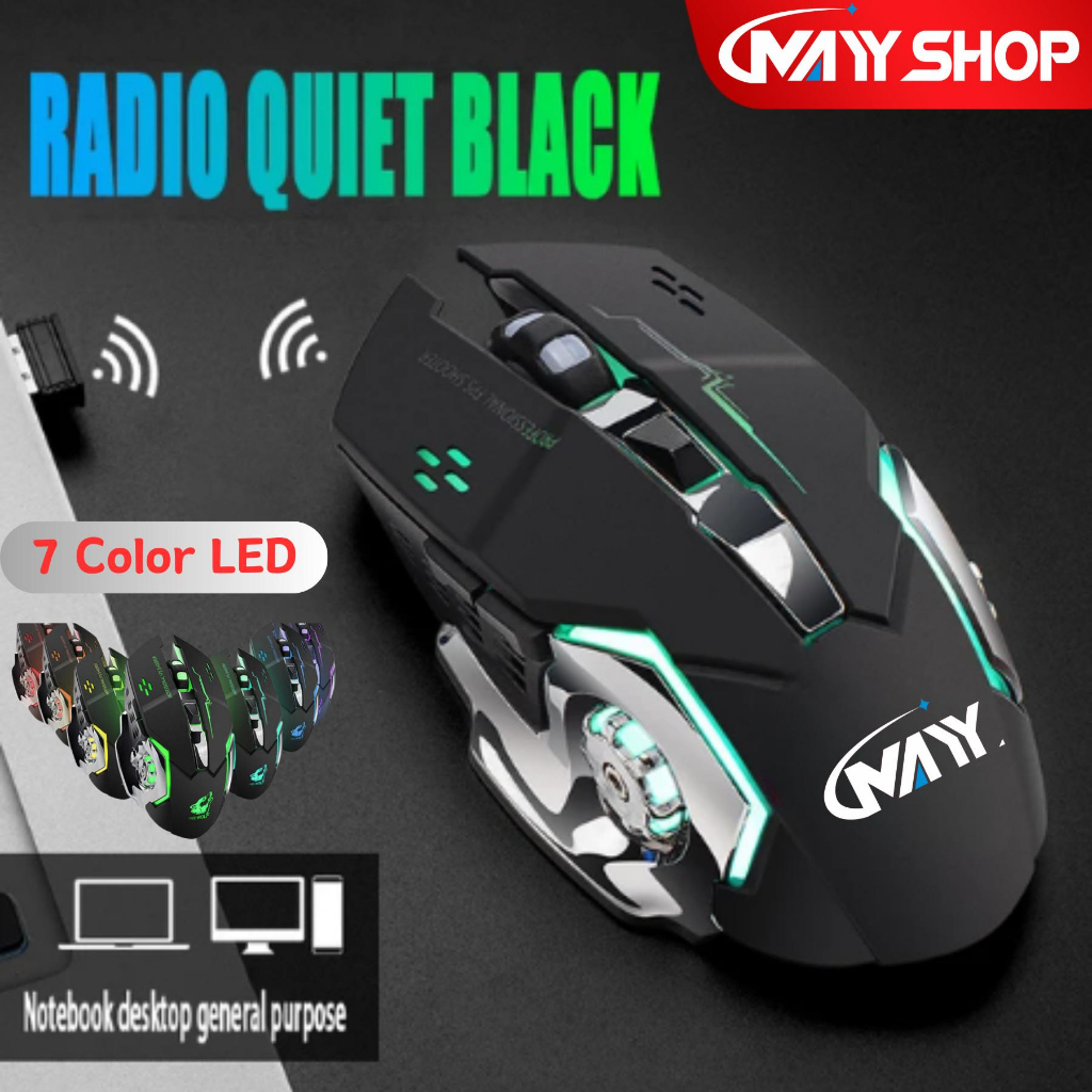 Jual Mayy official id X8 mouse wireless rechargeable gaming silent ...