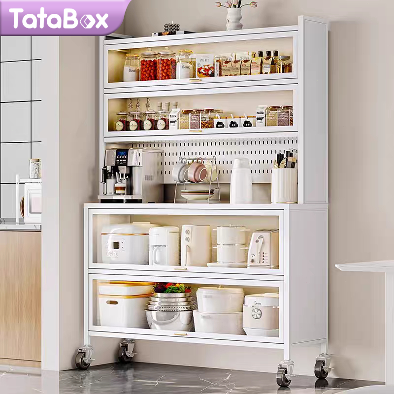 Jual Lemari Dapur Estetik Minimalis Rak Dapur Serbaguna Tertutup Rak ...