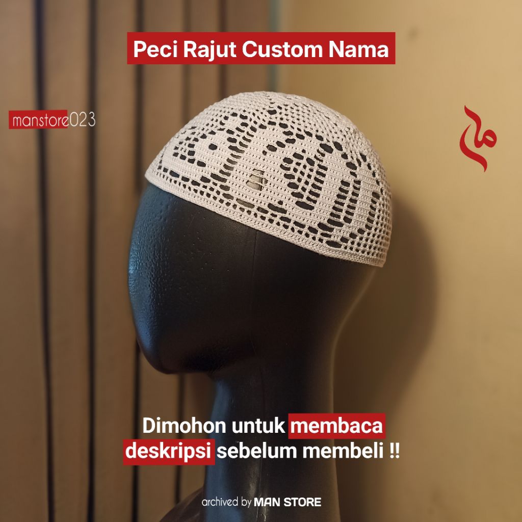 Jual Peci Rajut Saudi Handmade [Zayn Series] | CUSTOM NAMA | Peci Yaman ...