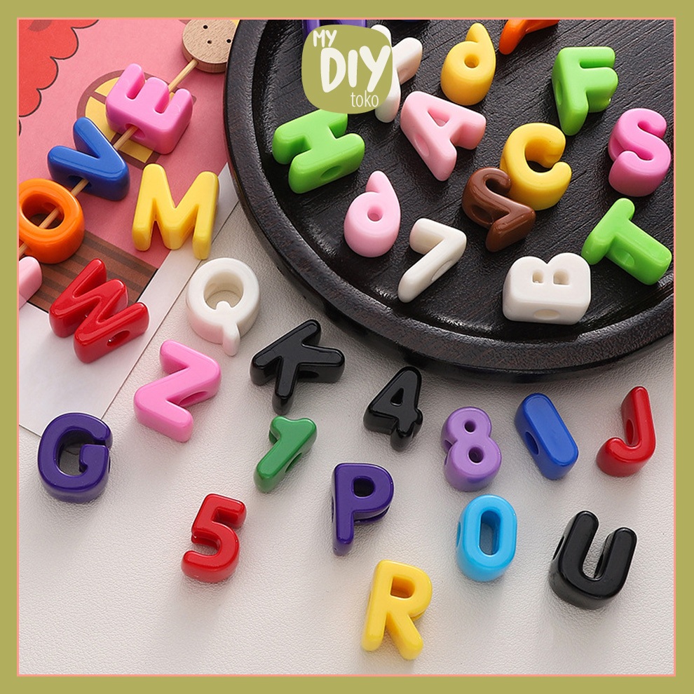 Jual [Pilih Warna Huruf] Manik Huruf Abjad Gembul Manik Huruf Besar ...