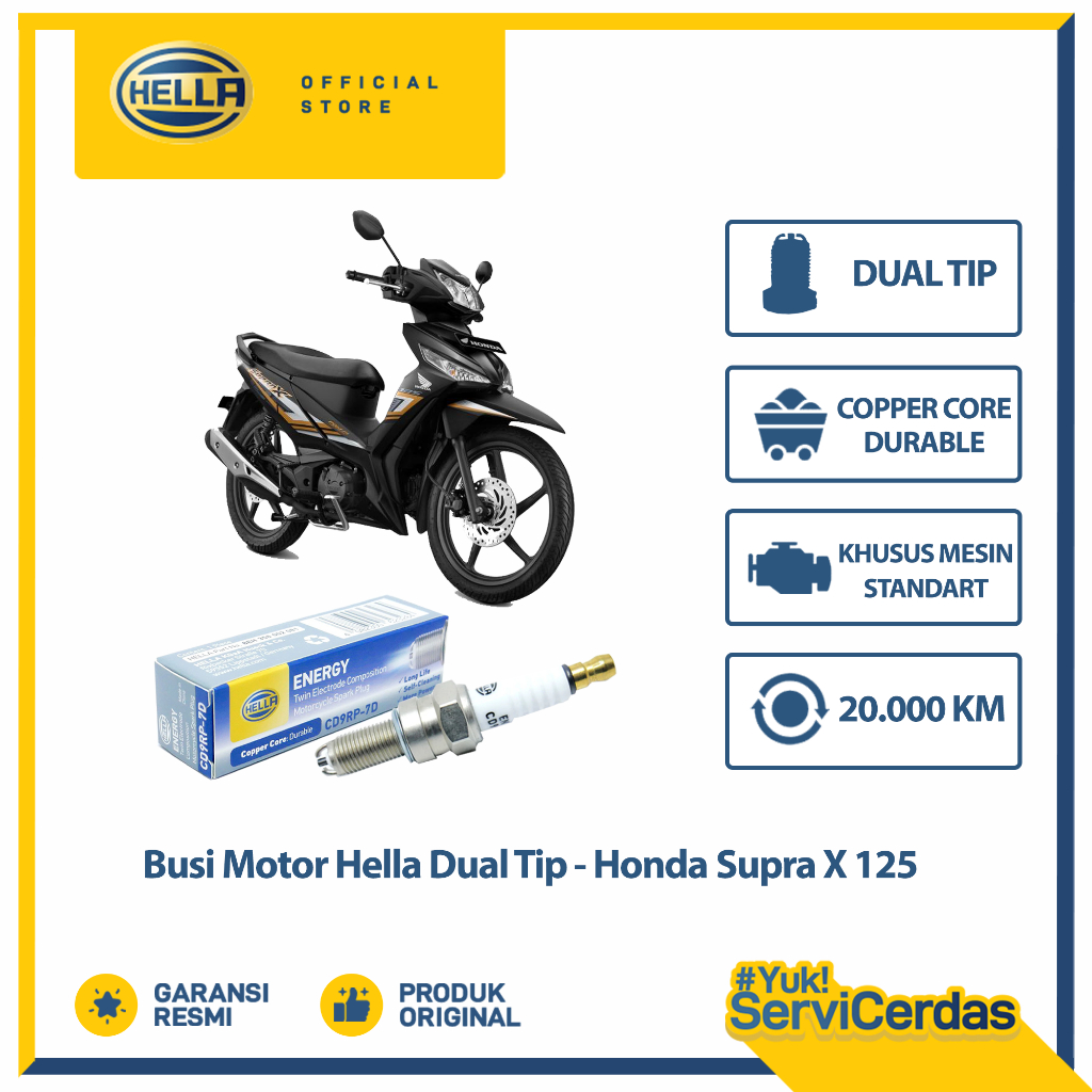 Jual Busi Motor Honda Supra X 125 Hella Dual Tip CD9RP-7D - Busi Supra ...