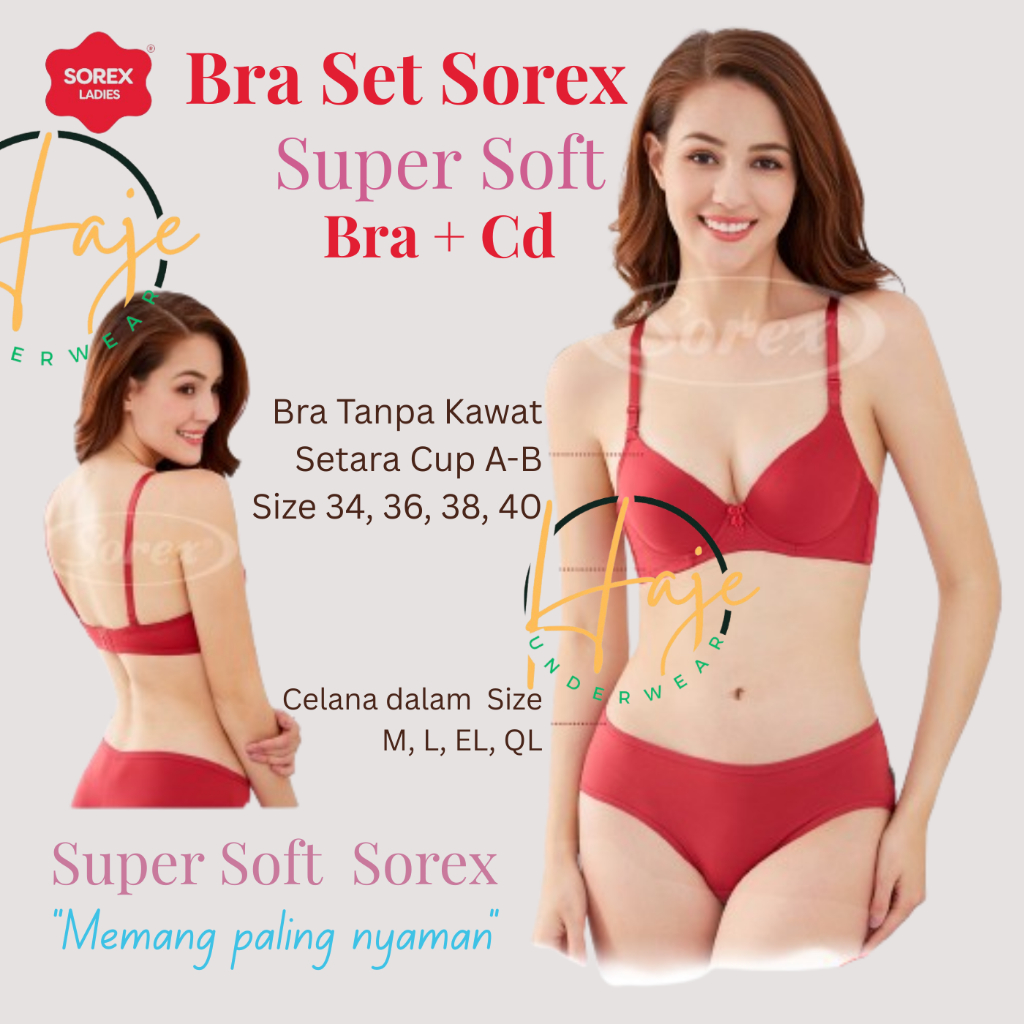 Jual SOREX Bra Set Busa Tanpa Kawat Cup A (CD+BH) BH Set Sorex / Bra ...