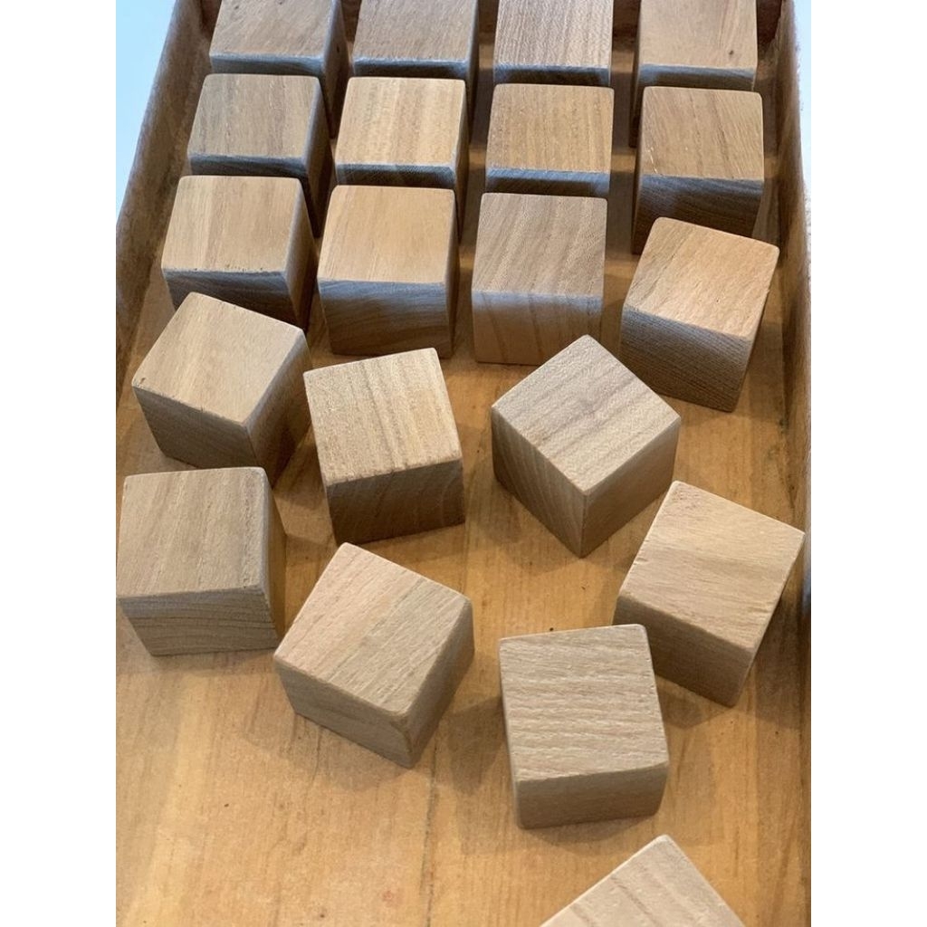 Jual SMMWOOD ( isi 100 ) 1x1x1 Wooden cube wooden block bahan craft ...