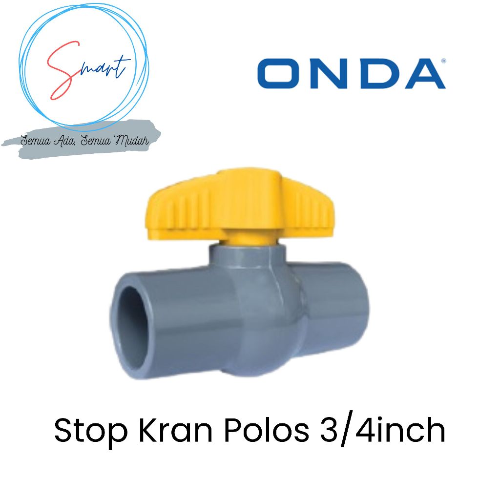 Jual ONDA Stop Kran 3/4 Inch Ball Valve PVC Keran Air PVBG 3/4Inchi ...