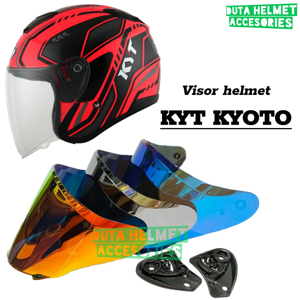 Jual Kaca helm KYT KYOTO | flat visor helmet kyt kyoto bening hitam ...