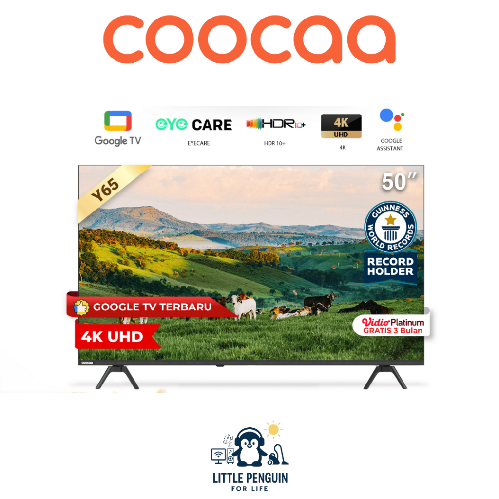 Jual COOCAA 50Y65 TV 50 inch Y65 - 4K GOOGLE TV - Dolby Audio - Eye ...