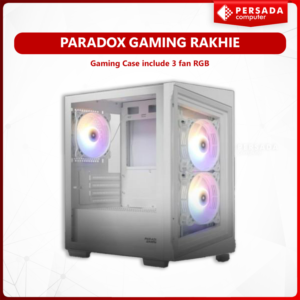 Jual Casing Paradox Gaming Rakhie White | Include 3 Fan RGB | Shopee ...