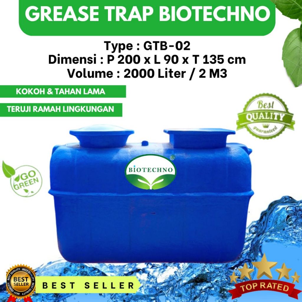 Jual Grease Trap BIOTECHNO Fiberglass 2000 liter,grease trap,biotechno ...