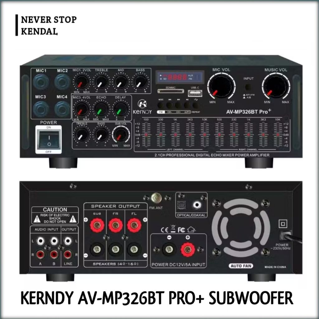Jual KERNDY AV-MP326BT PRO+ SUBWOOFER | Shopee Indonesia
