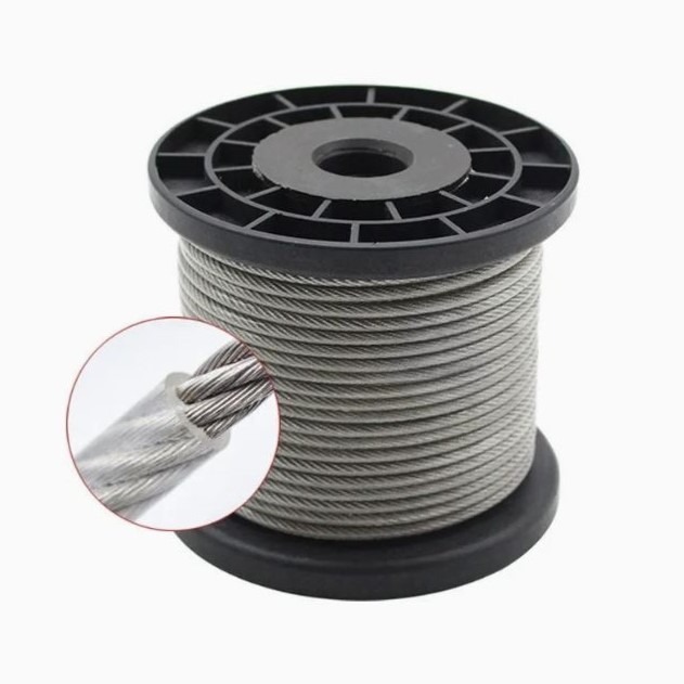 Jual PVC Coated Wire Rope 3mm 7x7 Stainless Steel / Kawat Seling Tali Sling Baja Lapis Plastik 3 ...