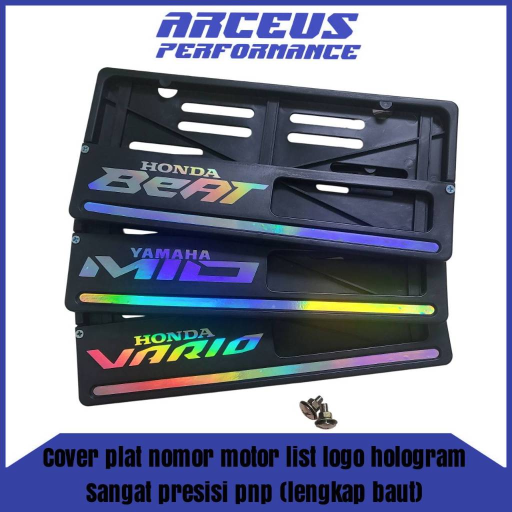 Jual Cover plat nomor motor universal list dan logo hologram BEAT VARIO ...
