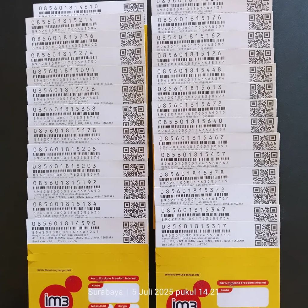 Jual Instant2jam-Kartu Indosat Reguler 0k Rapi mudah di ingat SEGEL ...
