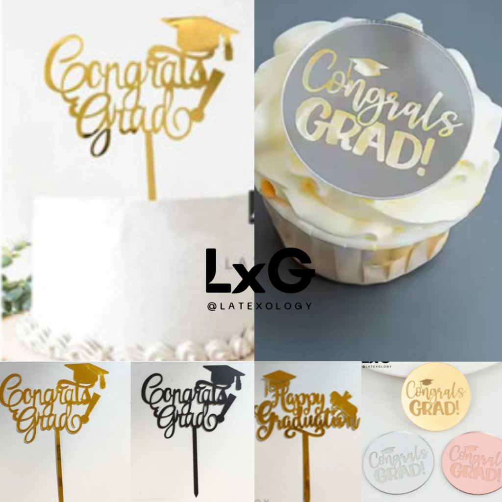 Jual Cake Topper Congrats Grad - Graduation Akrilik - Topper Kue ...