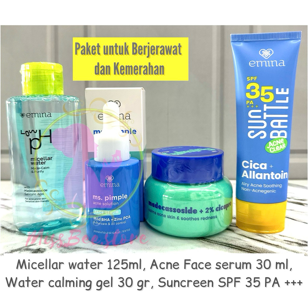Jual Paket Emina Ms.PIMPLE Acne Solution Series|Paket Lengkap Acne ...