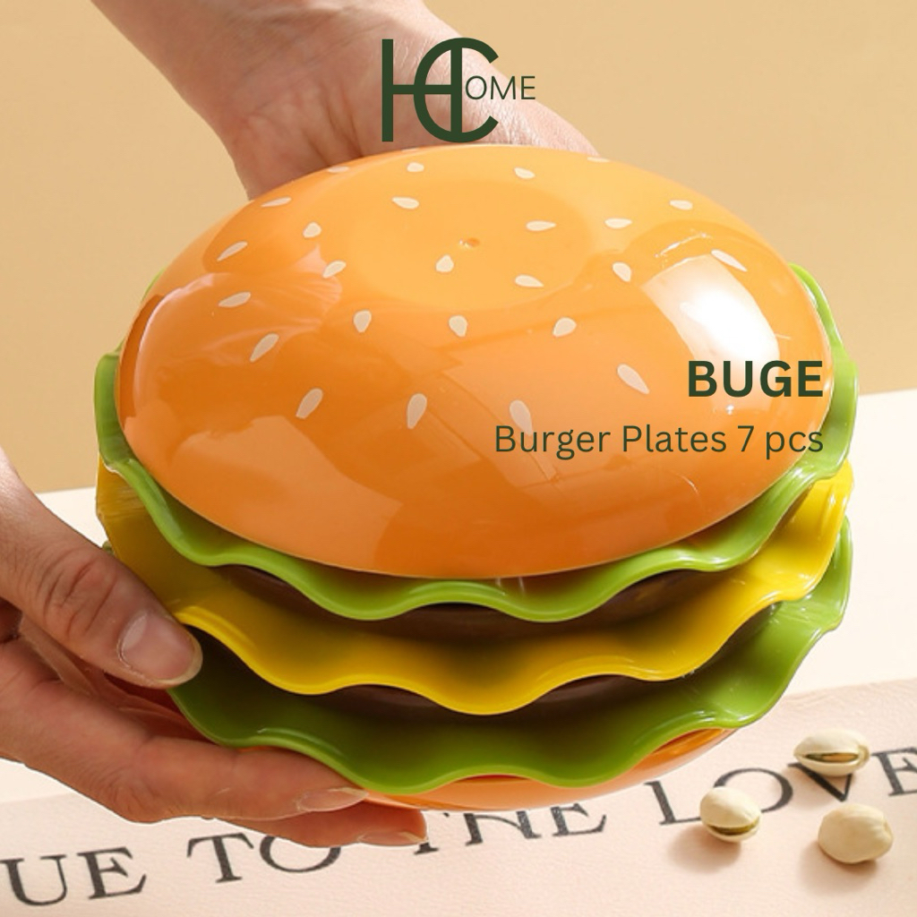 Jual Hecca BUGE Tea Time Set 7pcs Place Burger Set Piring Kecil untuk ...